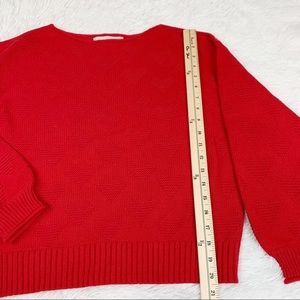 LOFT | Sweaters | Loft Heart Print Bateau Neck Pullover Sweater Balloon ...